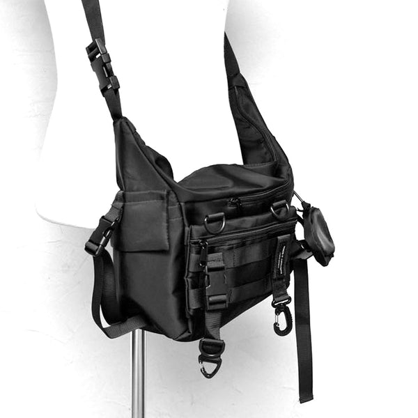 Black Tactical Messenger Bag - Durable 3 Piece Urban Gear Ensemble