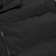 Black Devil Horn Puffer Jacket with Detachable Hood