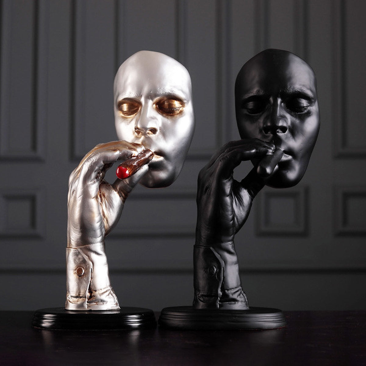 Elegant Cigar Smoker Sculpture | Man Cave Decor